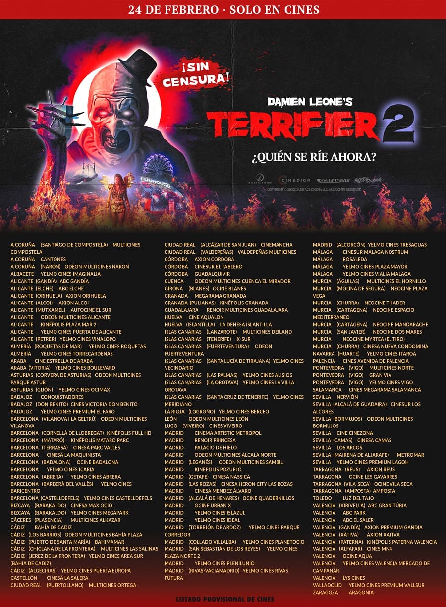 ¿Dónde se estrena Terrifier 2? El éxito gore llega sin censura a estas ...